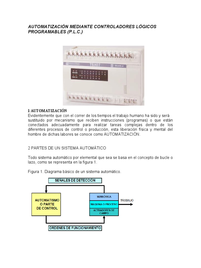 APUNTES AUTOMATIZACIÓN Por Medio de PLC | PDF | Controlador lógico ...