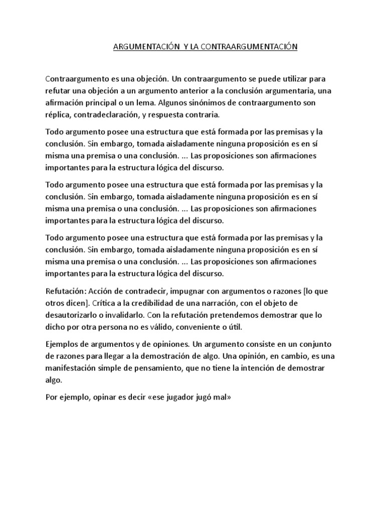 Estructura de Argumentación y Refutación | PDF
