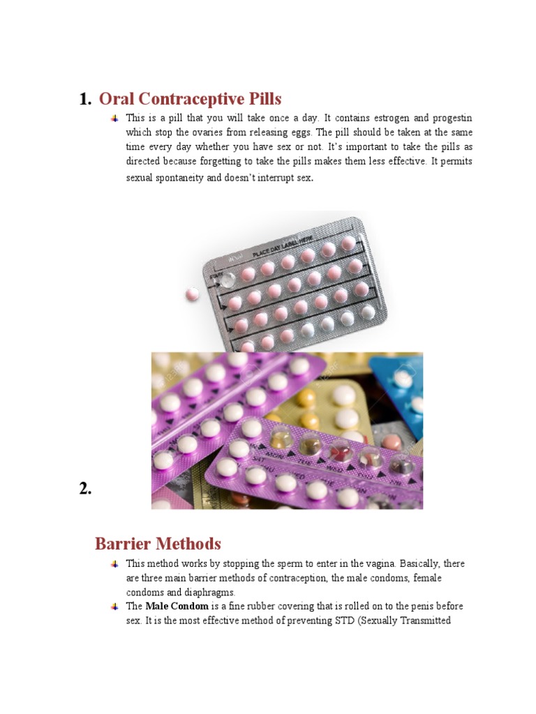 Contraceptive Methods Guide | PDF | Birth Control | Combined Oral ...