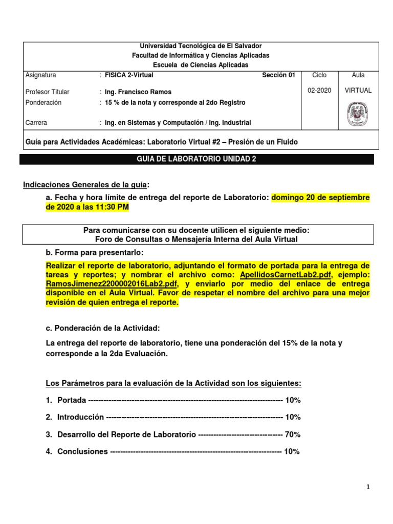 Guia de Laboratorio2-Fisica 2-Virtual-Seccion01-Ciclo02-2020 PDF | PDF ... Guia de Laboratorio2-Fisica 2-Virtual-Seccion01-Ciclo02-2020 PDF | PDF ...