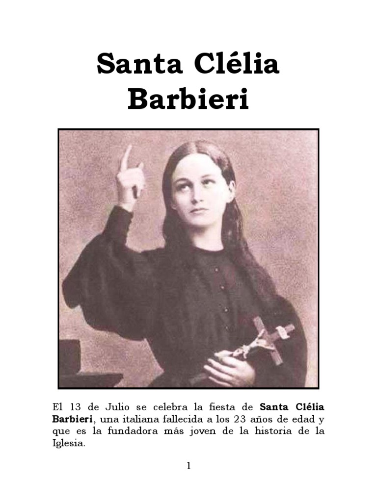Sta Clelia Barbieri (1847-1870) | PDF | Santo | Iglesia Católica