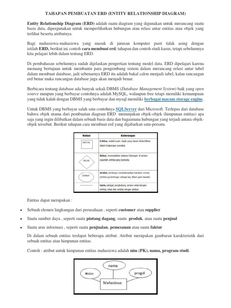 Tahapan Pembuatan Erd Materi 05 | PDF