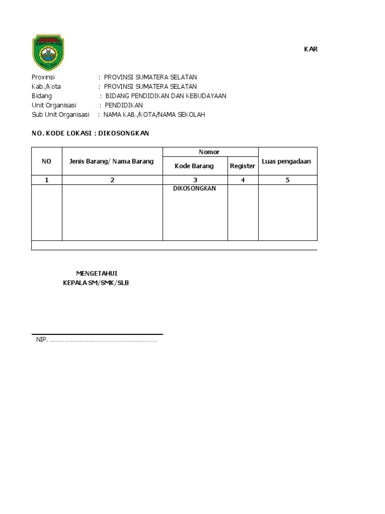 Contoh KIB A-F SMA | PDF
