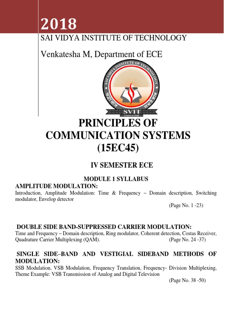 Communication Systems Syllabus Overview | PDF | Modulation | Radio ...