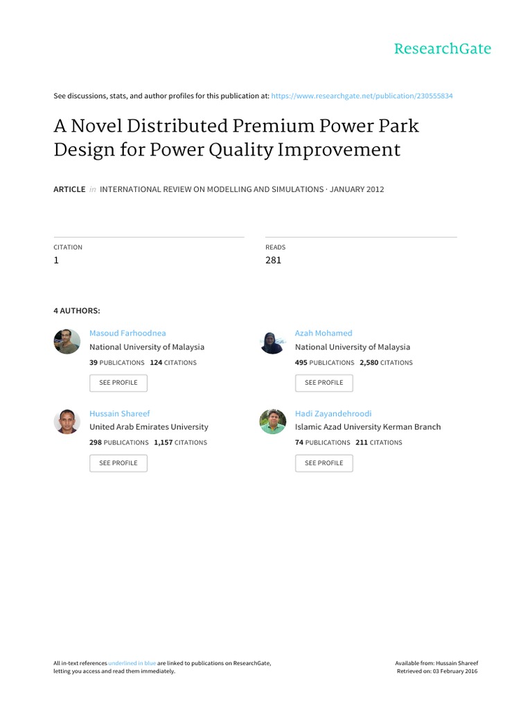 Premium Power Park Design for Quality Improvement | PDF | Power ...