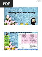 Greeting and Leave Taking Exercises | PDF