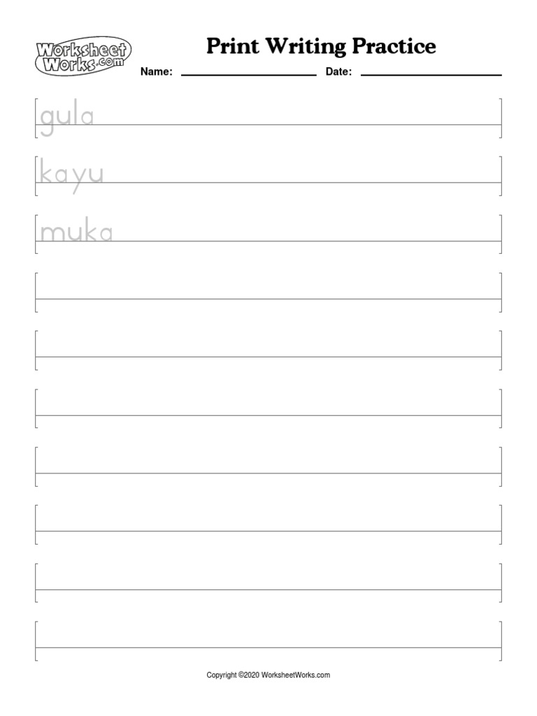 WorksheetWorks Print Writing Practice 2 PDF | PDF