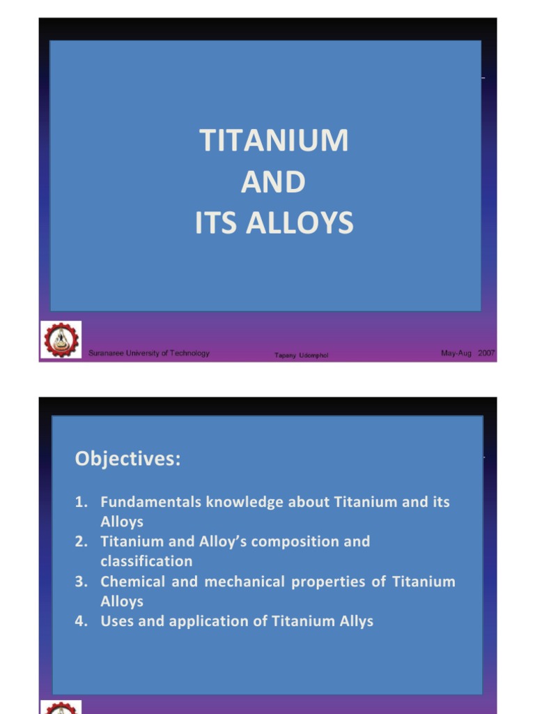 Titanium and Titanium Alloys Rev1 | PDF