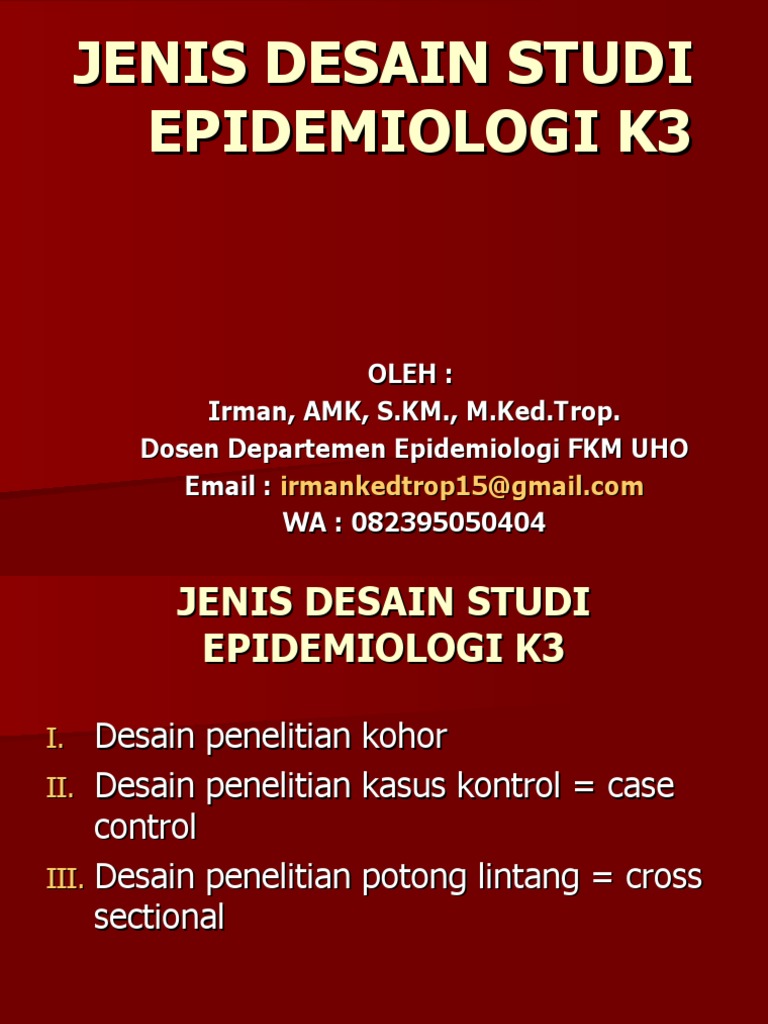 Jenis Studi Epid. K3 | PDF