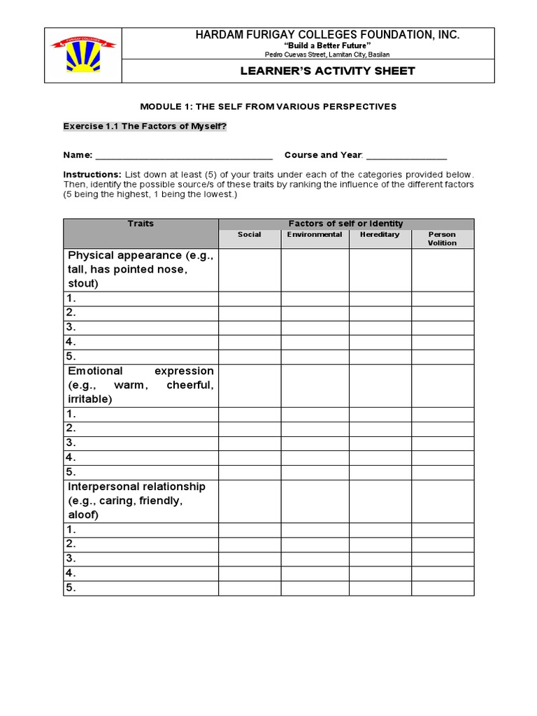 Module 1 Worksheet | PDF | Mind | Idea