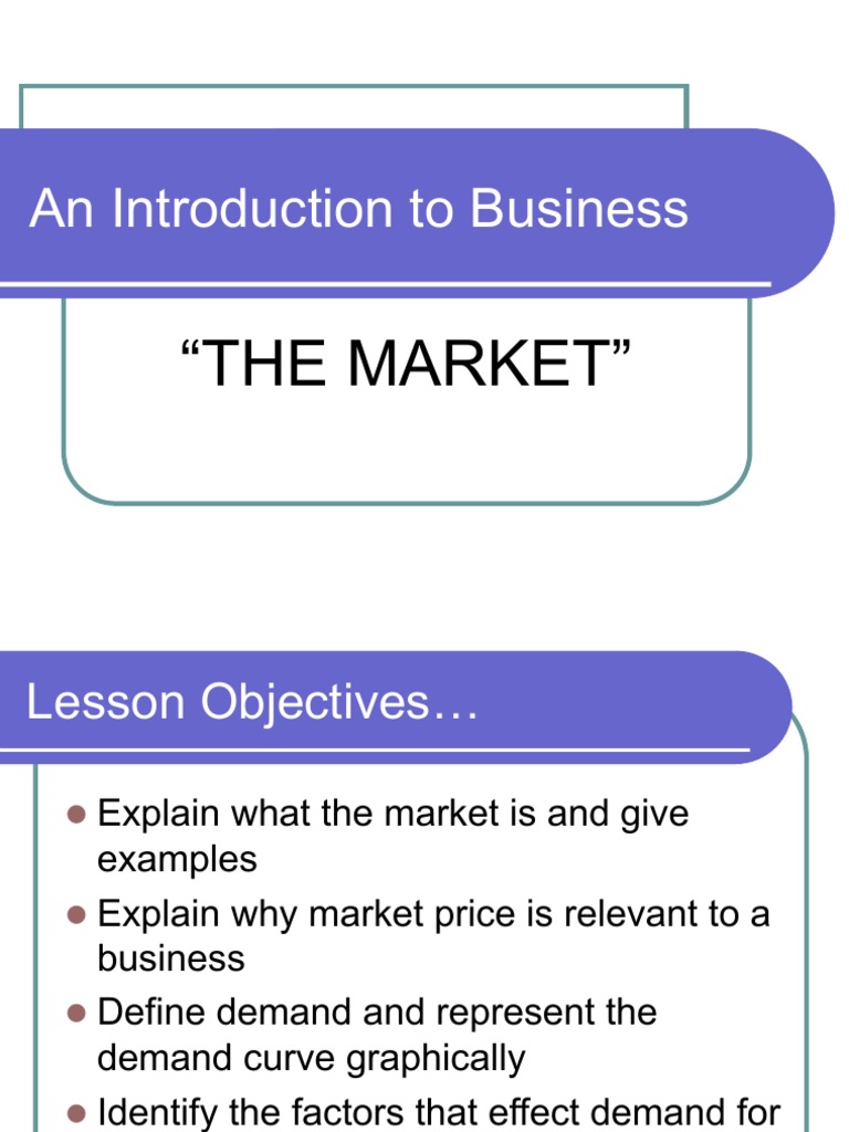 Introduction To Business and The Market | PDF | Demand | Prices