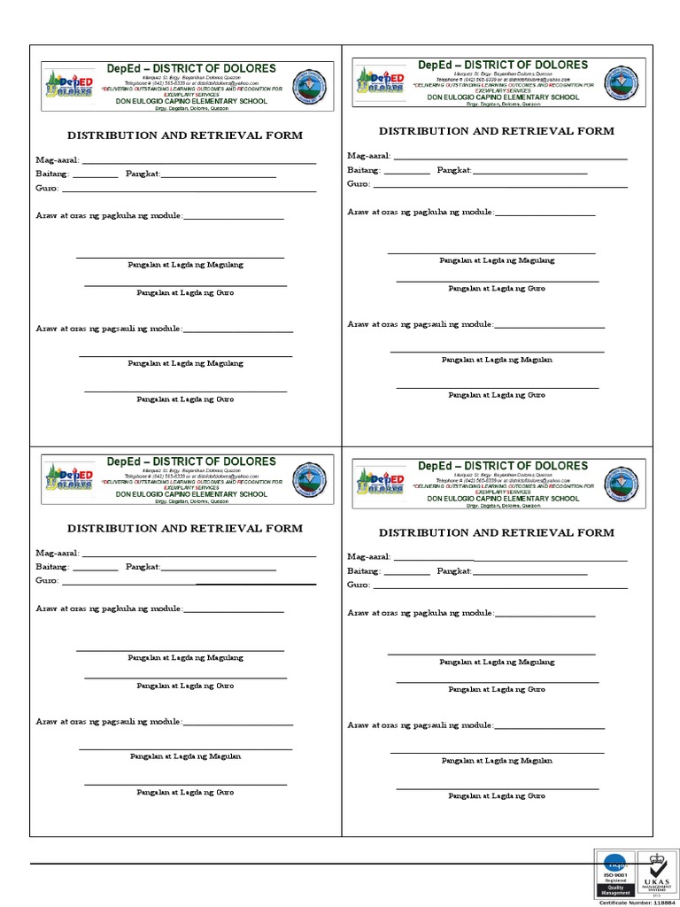 Distribution and Retrieval Slip | PDF