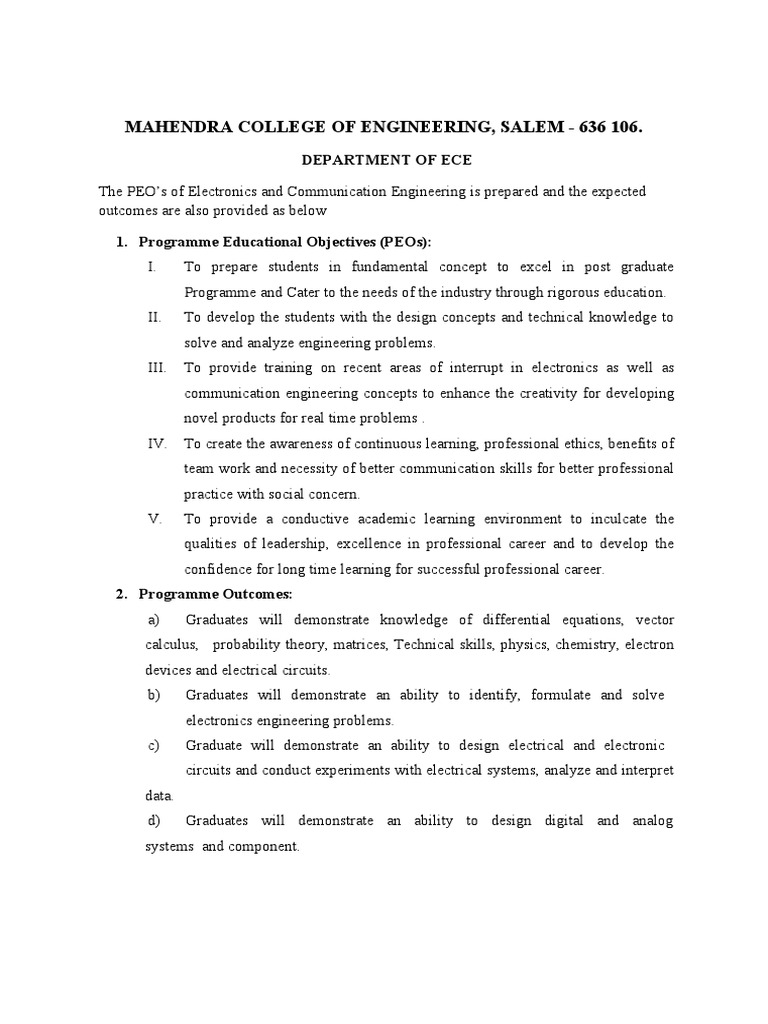 Mahendra College of Engineering, Salem - 636 106 | PDF | Frequency ...