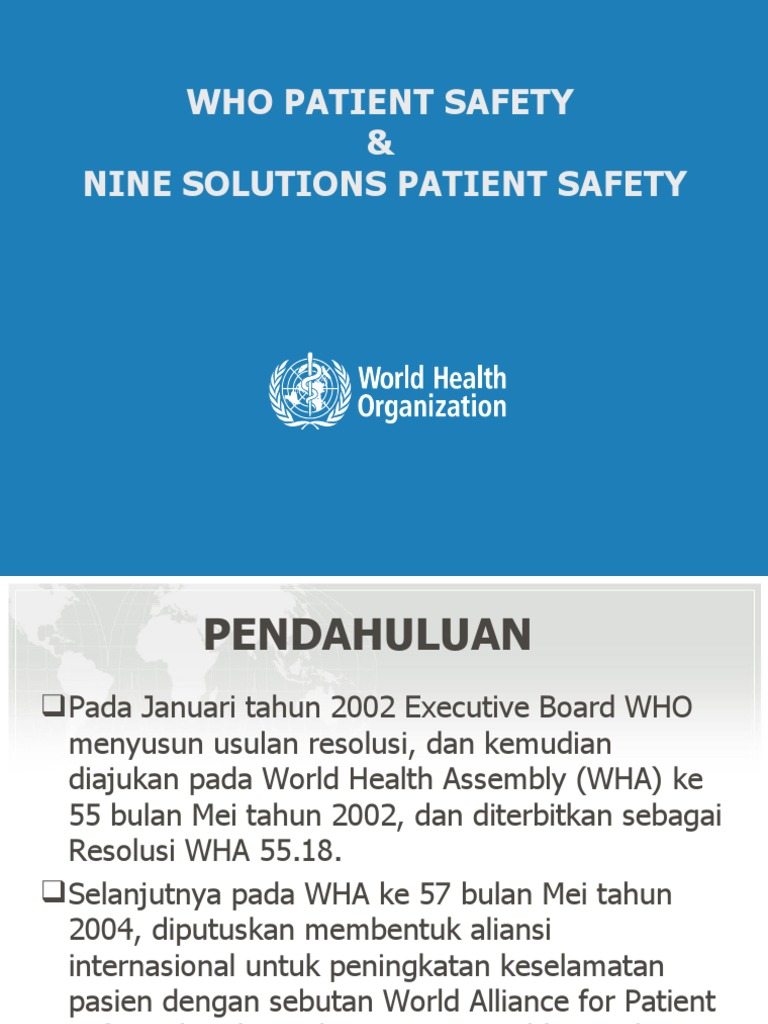 WHO Patient Safety | PDF