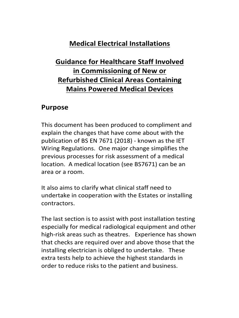 Pocket Guide For Medical Electrical Installations | PDF | Ac Power ...