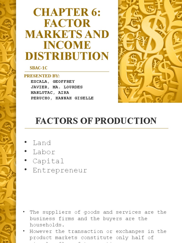 Factor Markets and Income Distribution: Presented By: Sbac-1C | PDF ...