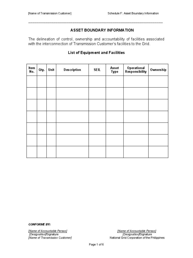 F - Asset Boundary Information New v2 (002) - SMC | PDF | Electrical ...