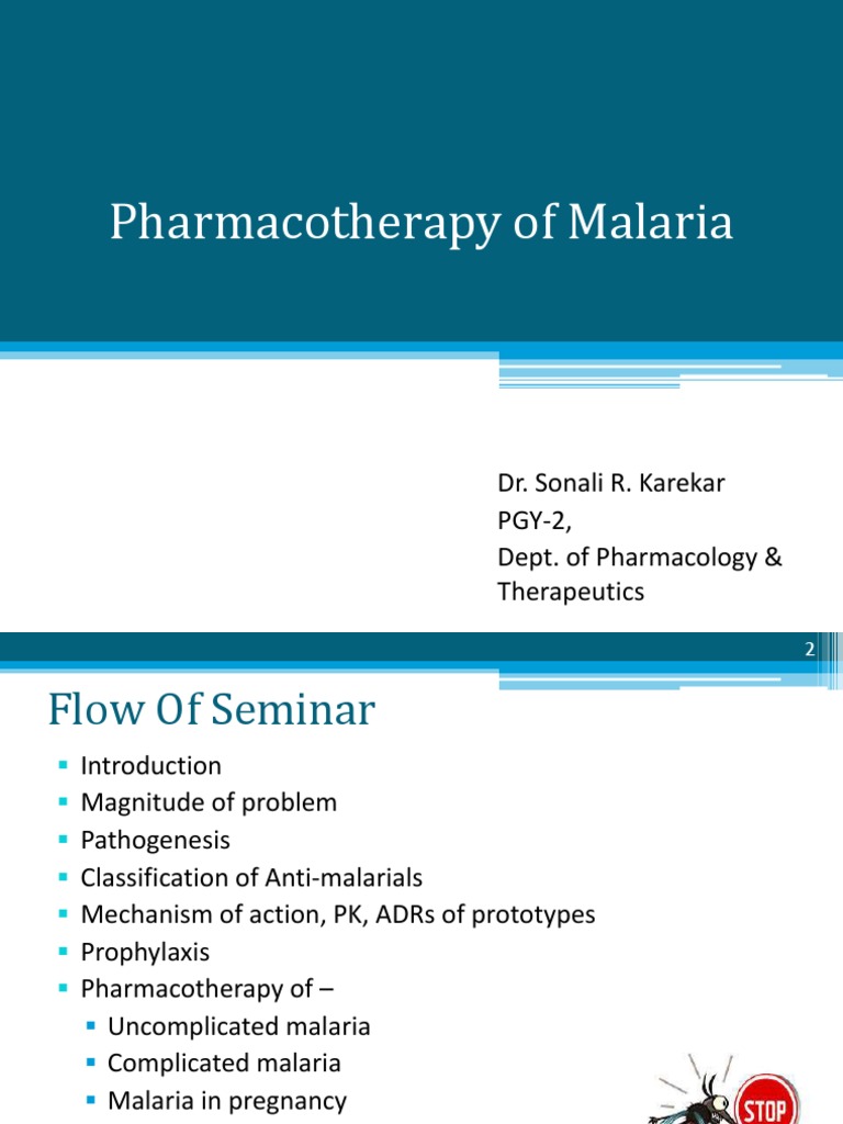 Pharmacotherapy of Malaria: Dr. Sonali R. Karekar PGY-2, Dept. of Pharmacology & Therapeutics ...