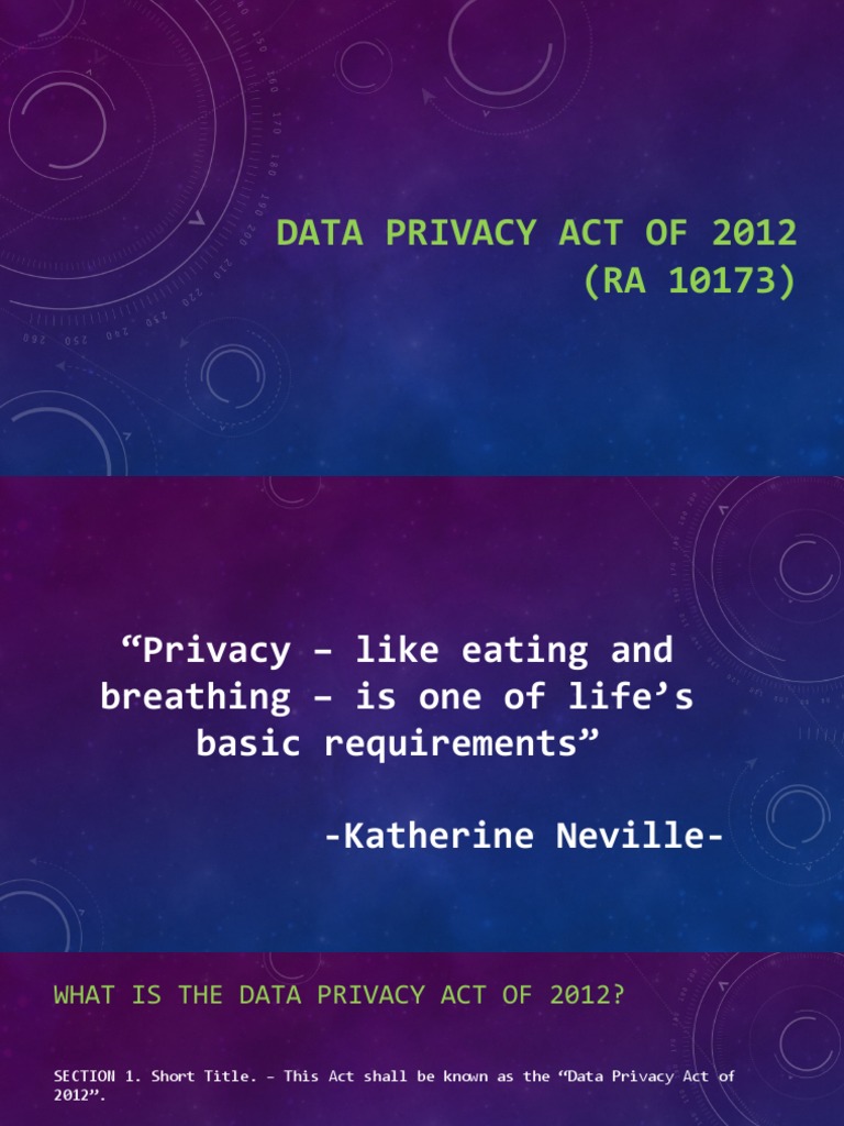 Data Privacy Act of 2012-Final | PDF | Privacy | Information Privacy