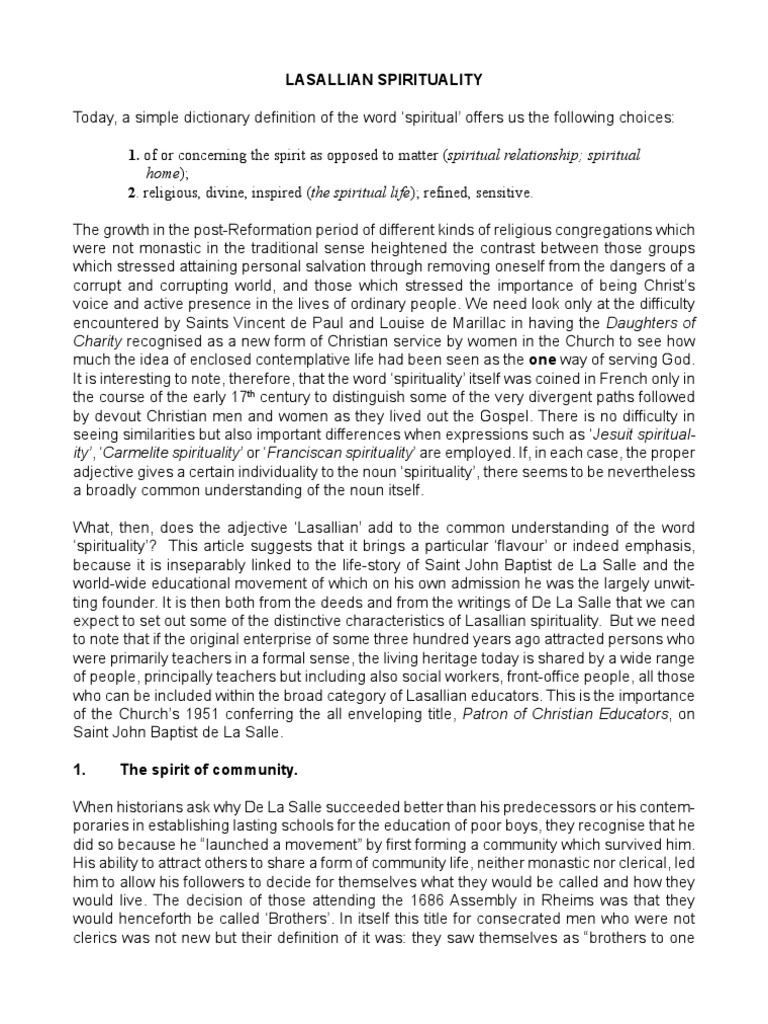 Lasallian Spirit en PDF | PDF | Spirituality | Jesus
