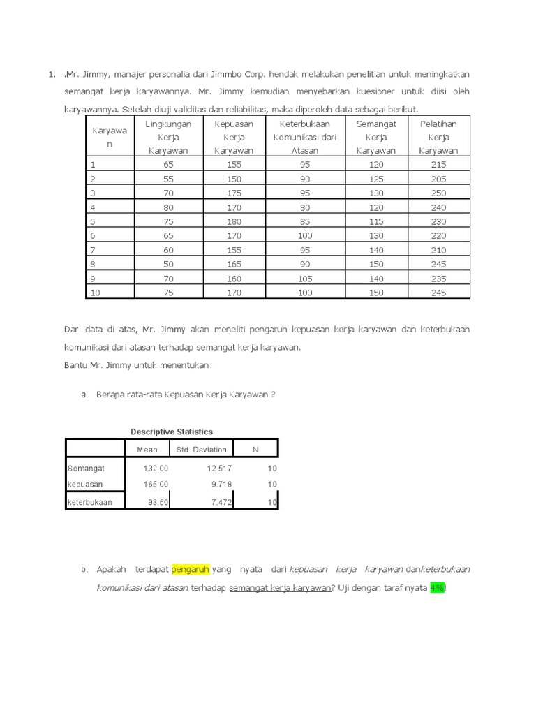 Contoh Soal Spss | PDF