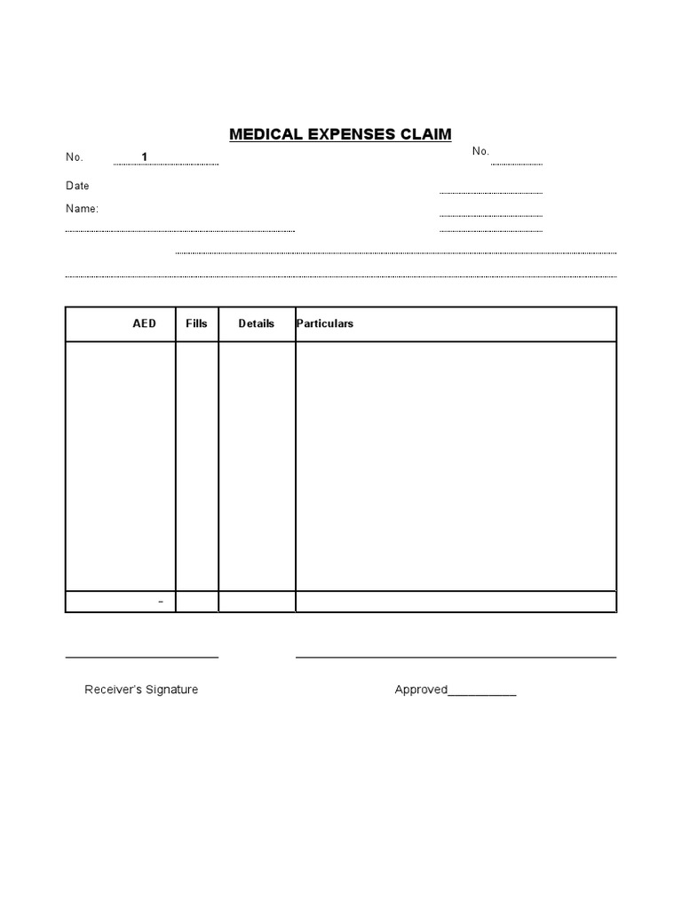 Medical Expenses Claim Form for Unpaid Medical Bills from [DATE] | PDF