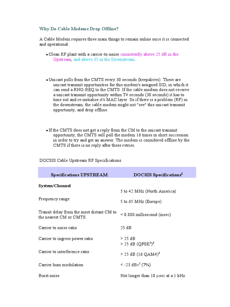 Causes of Cable Modem Offline Issues | PDF | File Transfer Protocol ...