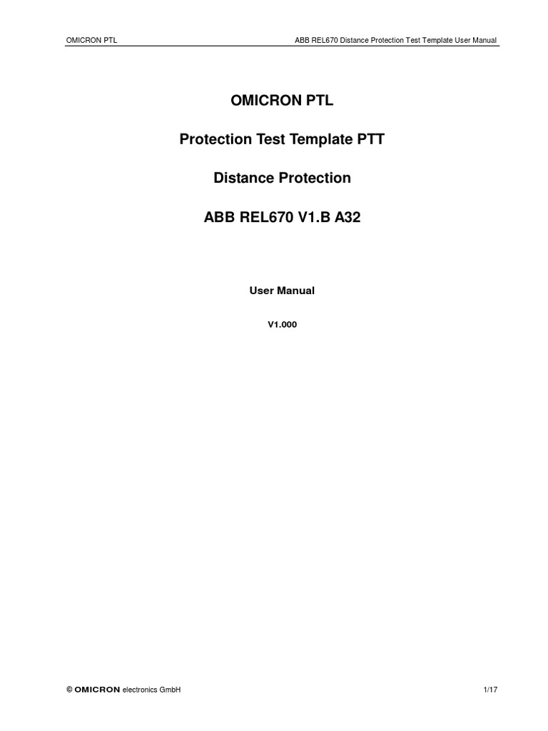 ABB REL670 V1.B A32 Template Manual ENU TU3.00 V1.000 PDF | PDF | Relay ...