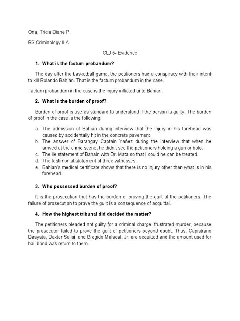 What Is The Factum Probandum? | PDF