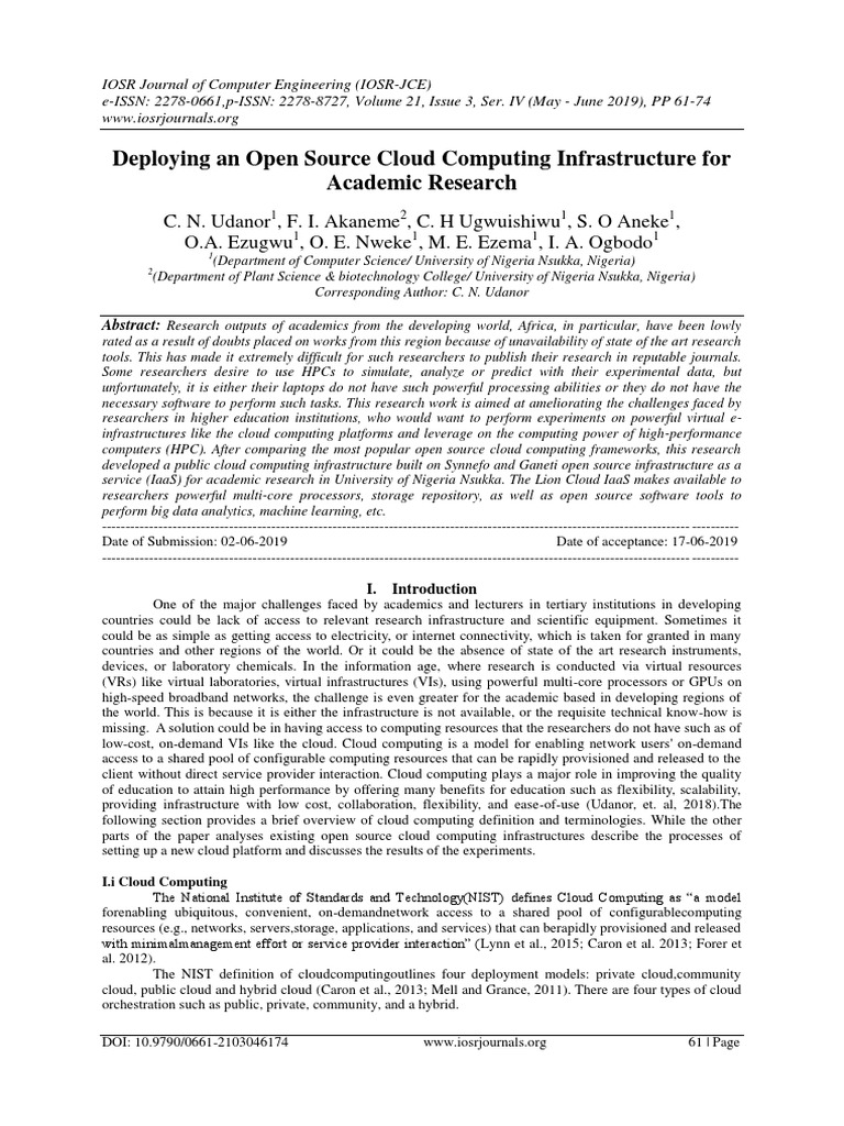 Deploying An Open Source Cloud Computing PDF | PDF | Open Stack | Cloud Computing