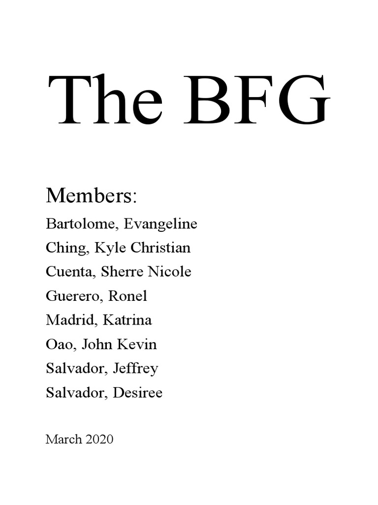 The BFG | PDF