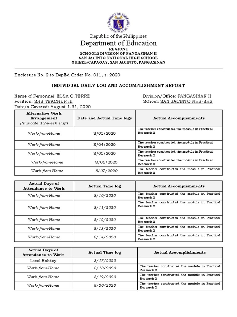 Department of Education: Republic of The Philippines | PDF | Career ...