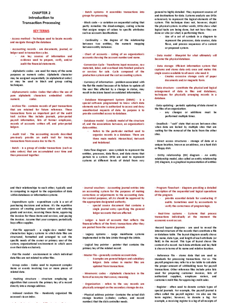 CHAPTER 2 Summary | PDF | Database Transaction | Databases