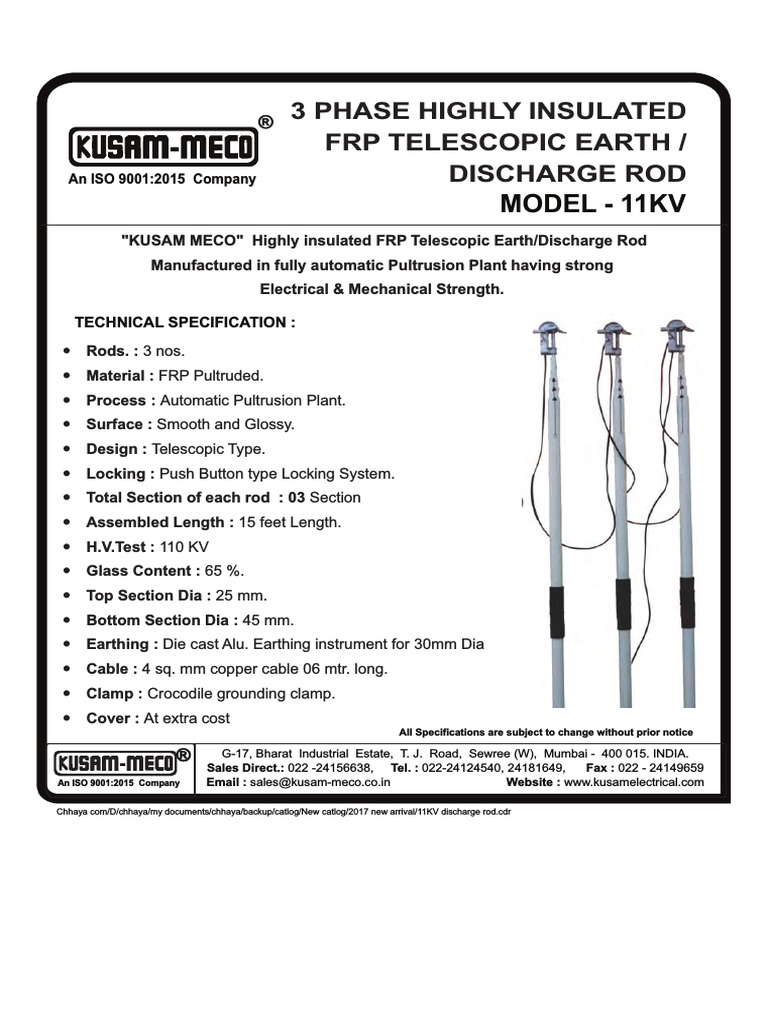Discharge Rod 11kv 3phase | PDF