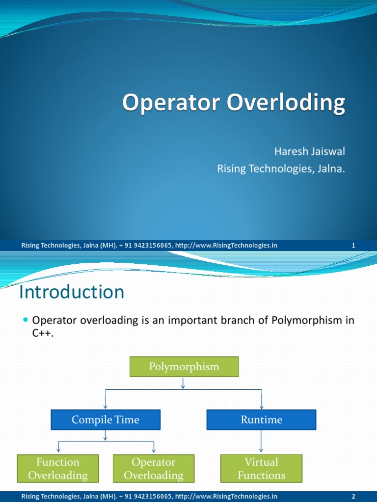 Operator Overloading | PDF | Parameter (Computer Programming) | C++