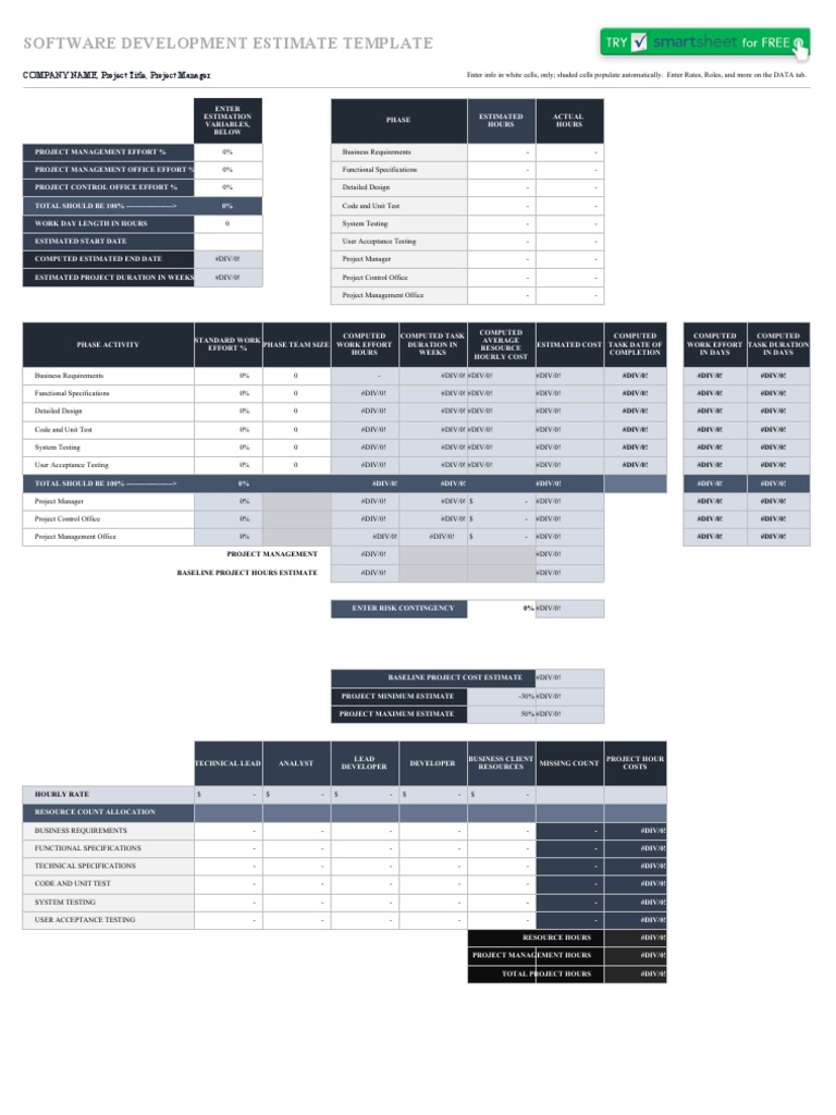 IC Software Development Estimate 9256 | PDF | Project Management ...