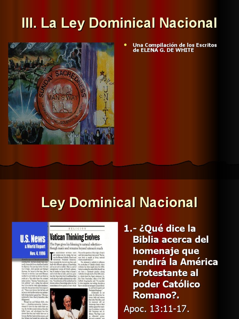 3 - La Ley Dominical Nacional | PDF | protestantismo | Apostasía