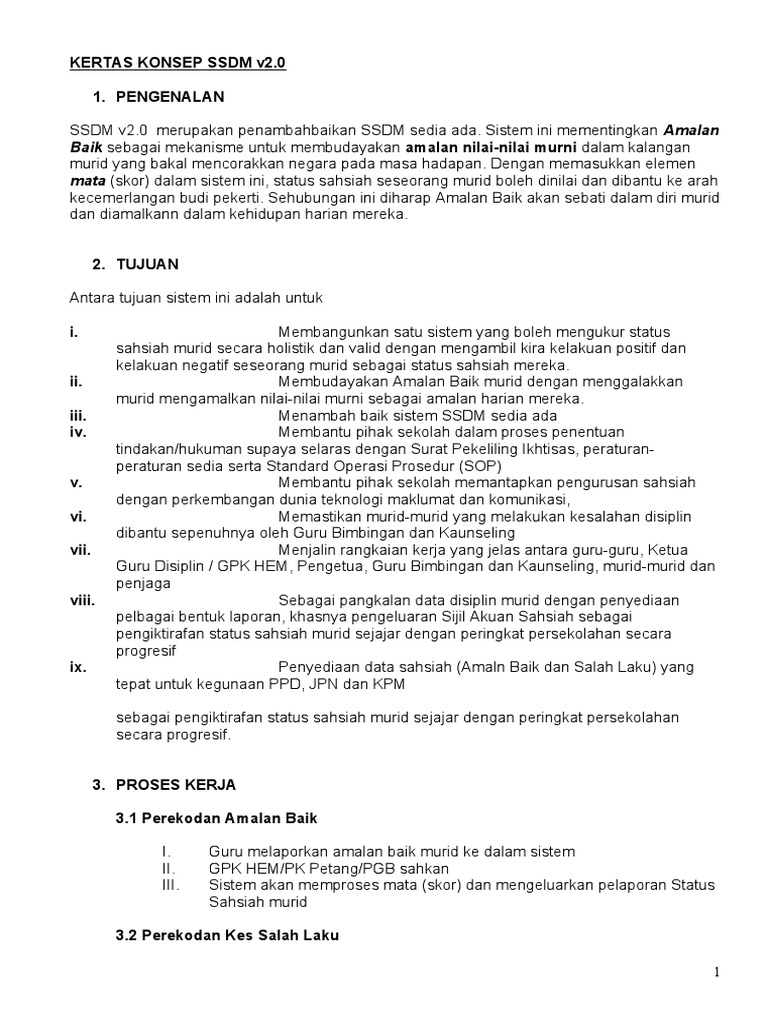 KERTAS KONSEP E-SSDM V2.0 - A | PDF | Karier & Perkembangan