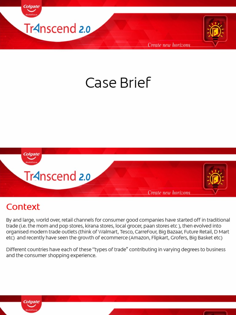 Colgate Transcend - 2.0 - Case - Brief PDF | PDF | Retail | Grocery Store