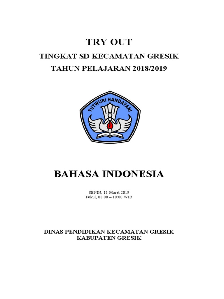 Try Out Kec Bahasa Indonesia Tahun 2019 | PDF | Seni & Disiplin Bahasa