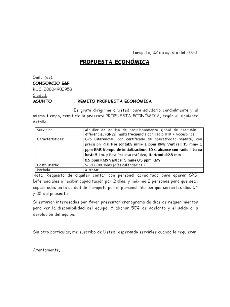 Proforma Gps Diferencial | PDF