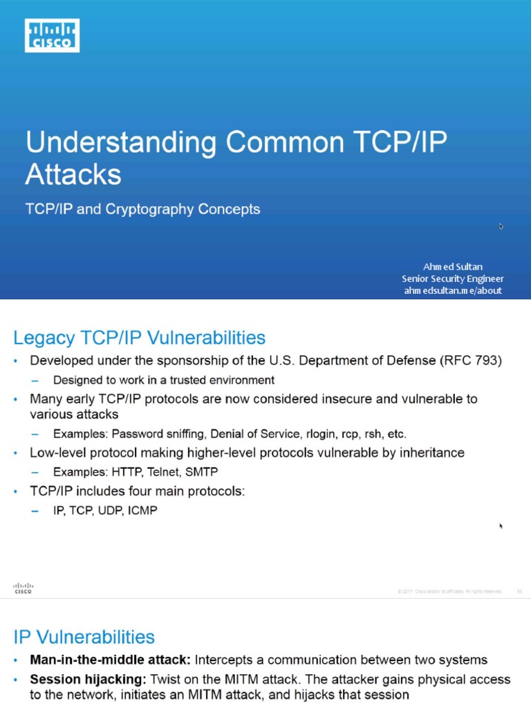 03 - Understanding The Common TCP-IP Attacks | PDF