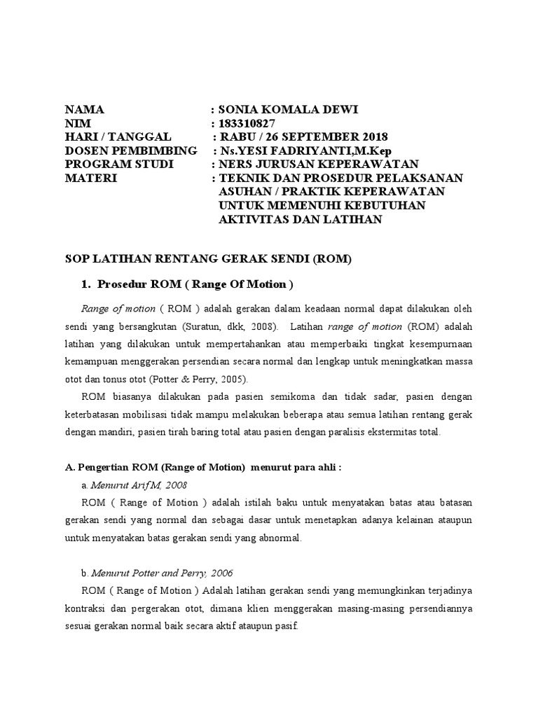 Sop Kepdas Rom | PDF