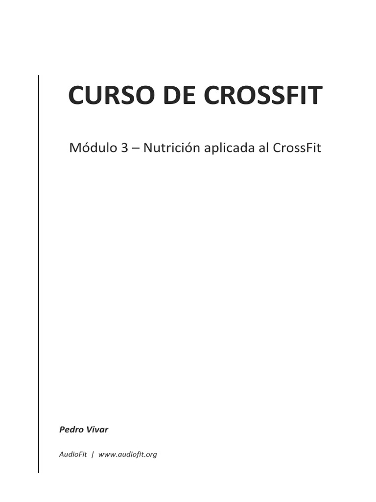 Nutrición en CrossFit: Módulo 3 | PDF | Dieta | Nutrición