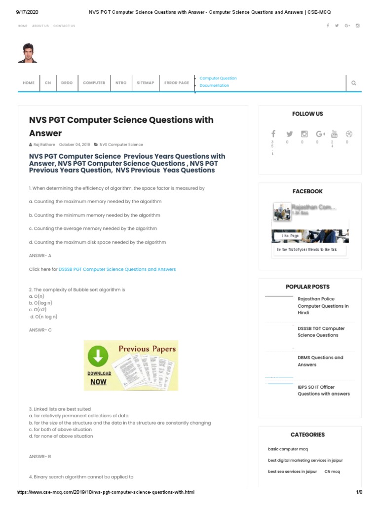 Computer Science Exam Prep | PDF | Scheduling (Computing) | Process ...