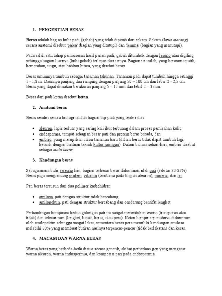 Pengertian Beras | PDF