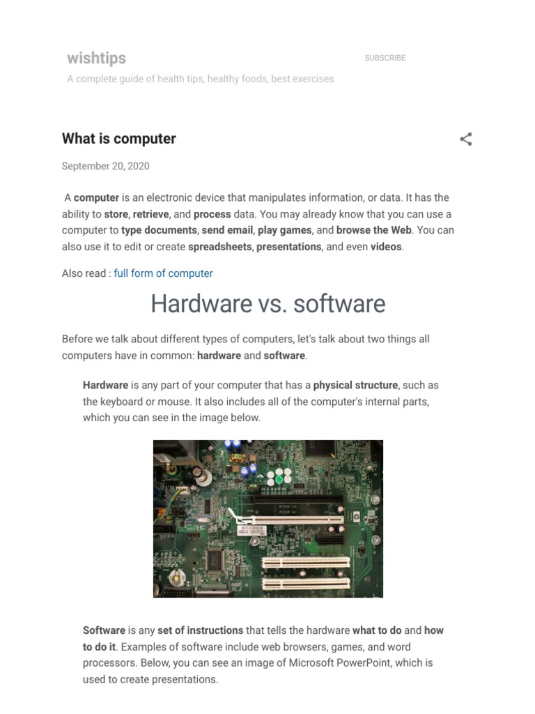 What Is Computer | PDF | Mac Os | Personal Computers
