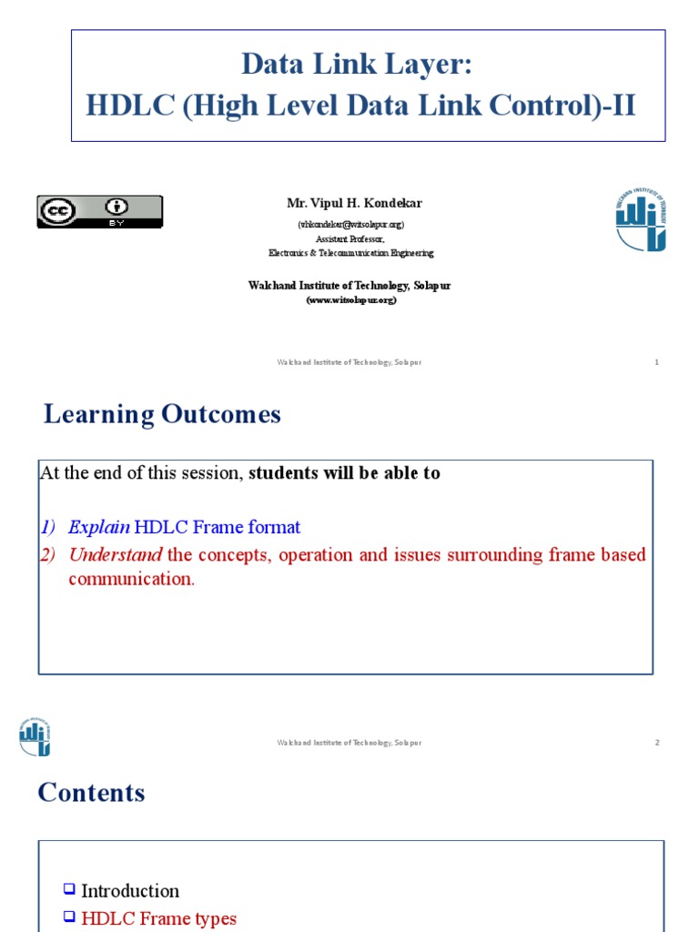 PPT2 - Data Link Layer HDLC Protocol-Part II | PDF | Telecommunications Standards | Digital ...