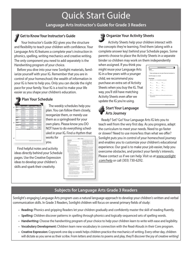 Sonlight GR 3 LA Sample PDF | PDF | Phonics | Poetry