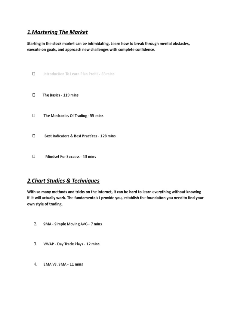 Learn Plan Profit: Trading Essentials | PDF